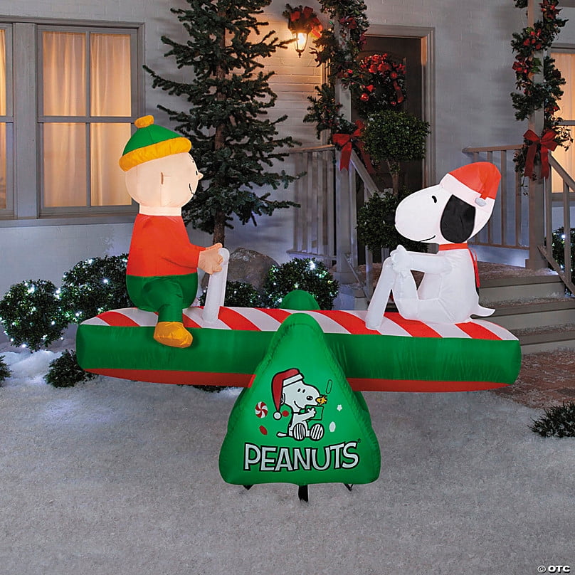 5.5' Gemmy Airblown Inflatable Animated Christmas Snoopy and Charlie ...