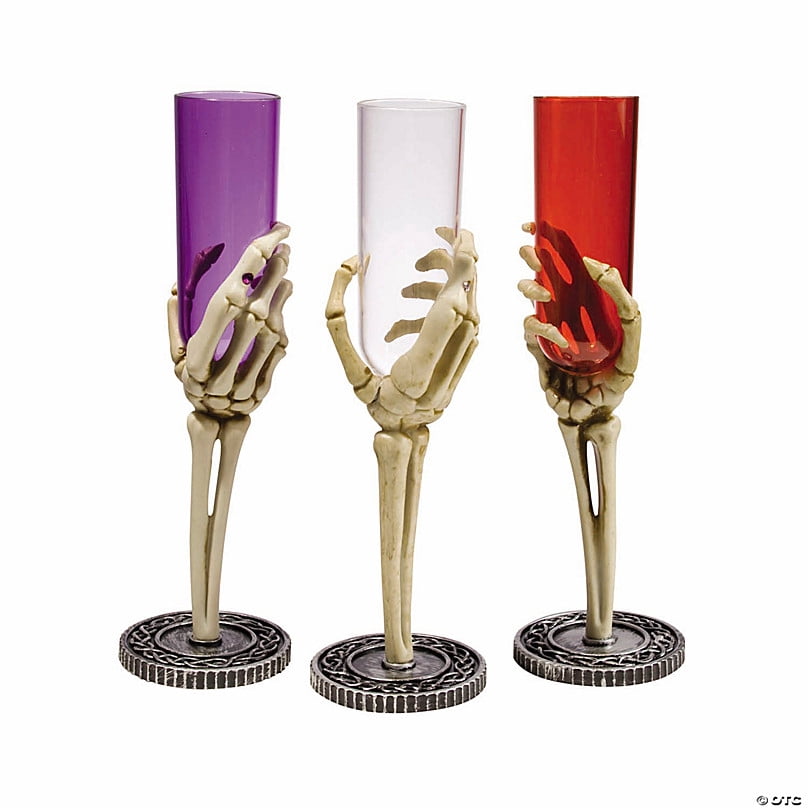 Morris Costumes - 9-3/4" Bulk Skeleton Hand Fluted Plastic Glasses ...