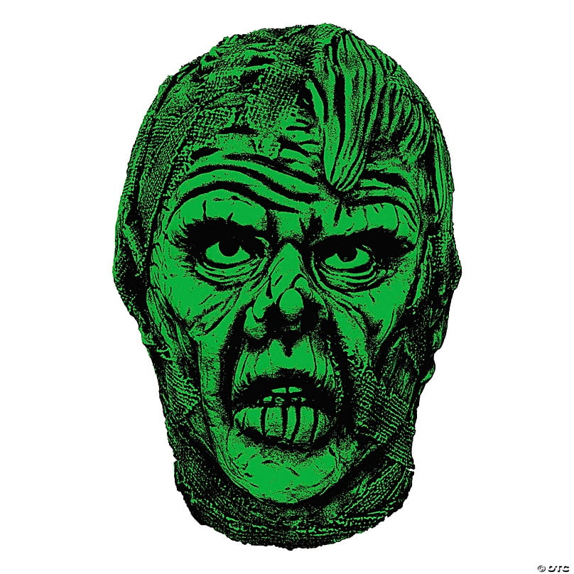 Glowin Ghoulies Mummy Mask Vinyl Green Adult Halloween Costume Prop ...