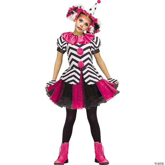 Fun World Girl's Harlequin Halloween Costume Dress - Pink 8-10 ...