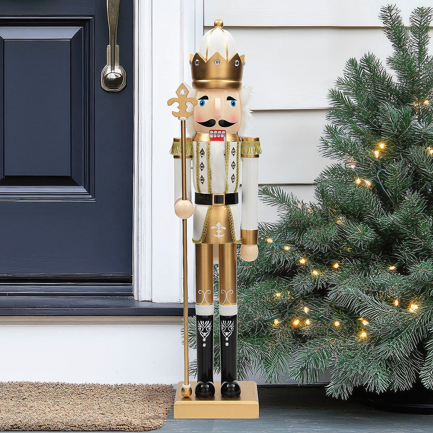 Morris Costumes Large Classic Gold Wood Holiday Nutcracker with Scepter ...