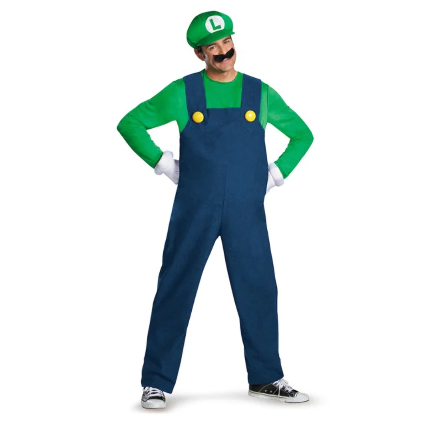 Morris Costumes Men's Luigi Deluxe Costume - Super Mario Brothers ...