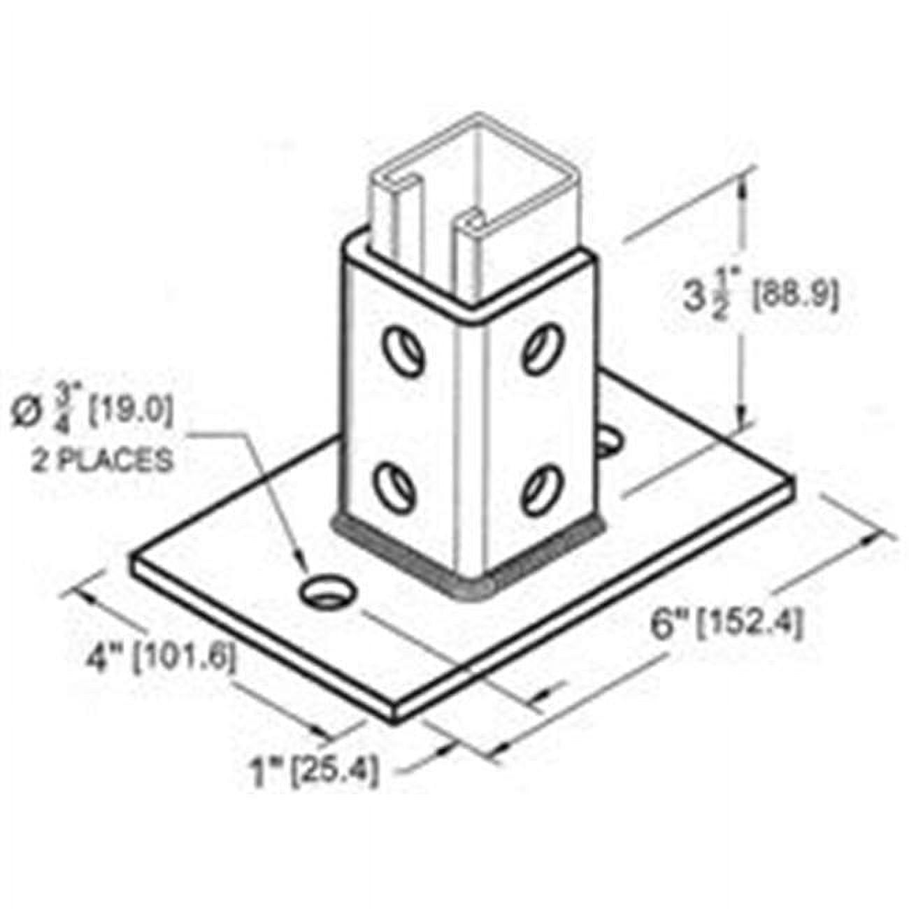 Morris Products 17450 Post Base Single Channel 2 Hole Standard 3.5 In ...