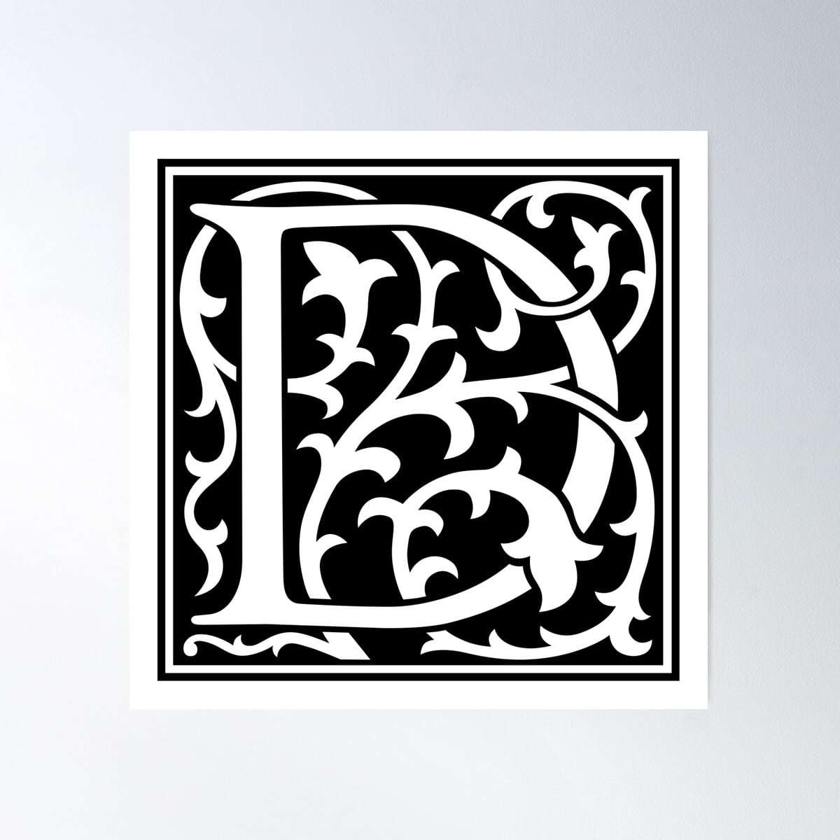 Morrisesque - Decorative Initial Letter D Poster Wall Art, Modern Wall ...