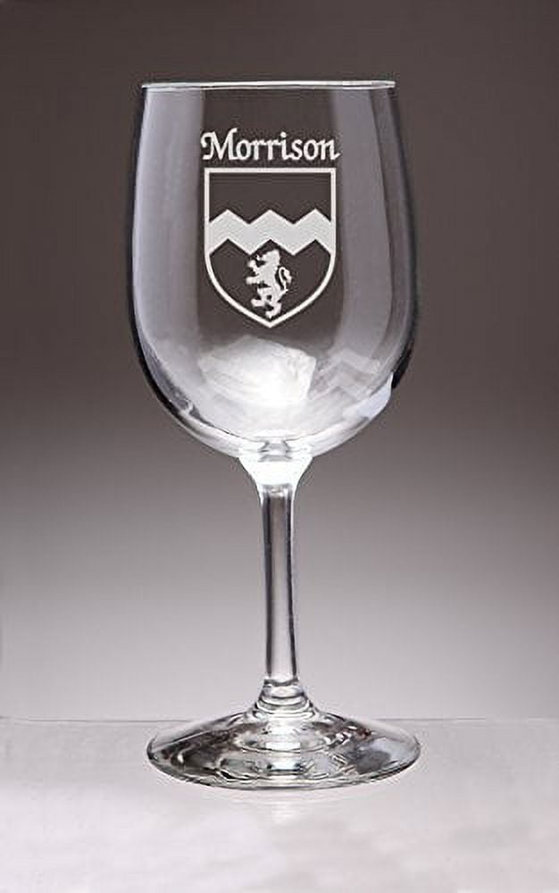 Morrison Irish Coat of Arms Wine Glasses - Set of 4 (Sand Etched ...