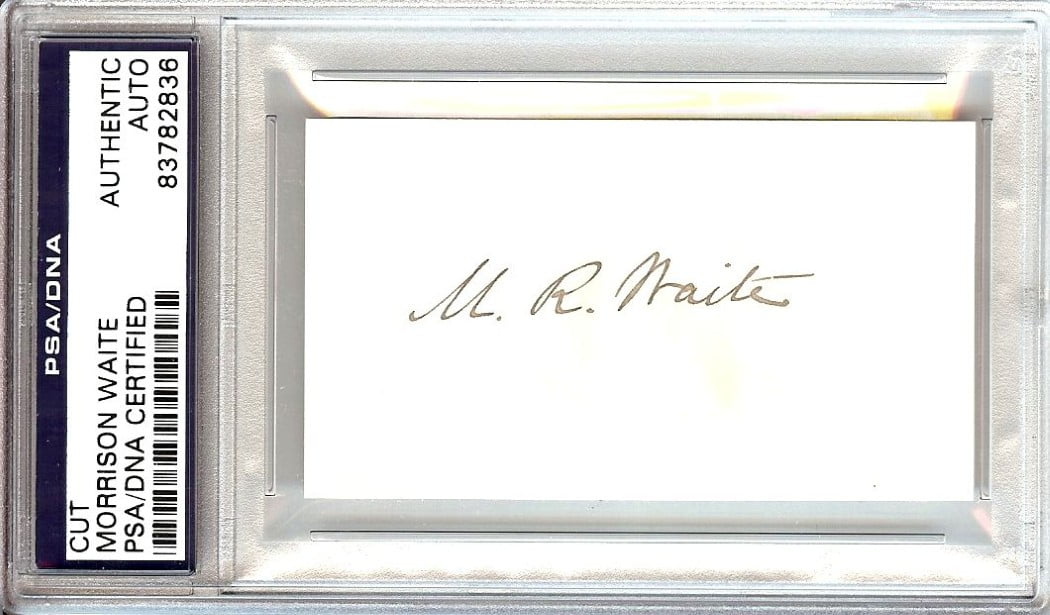 Morrison Waite Signed Autographed Cut Signature SCOTUS Chief Justice ...