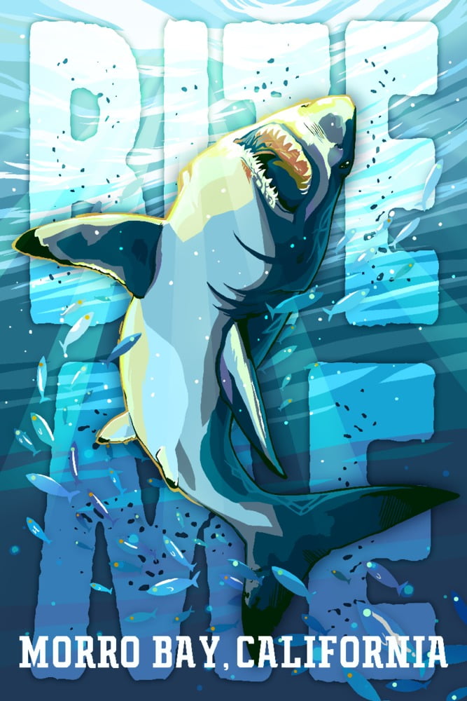 Morro Bay, California, Great White Shark, Bite Me (12x18 Wall Art ...