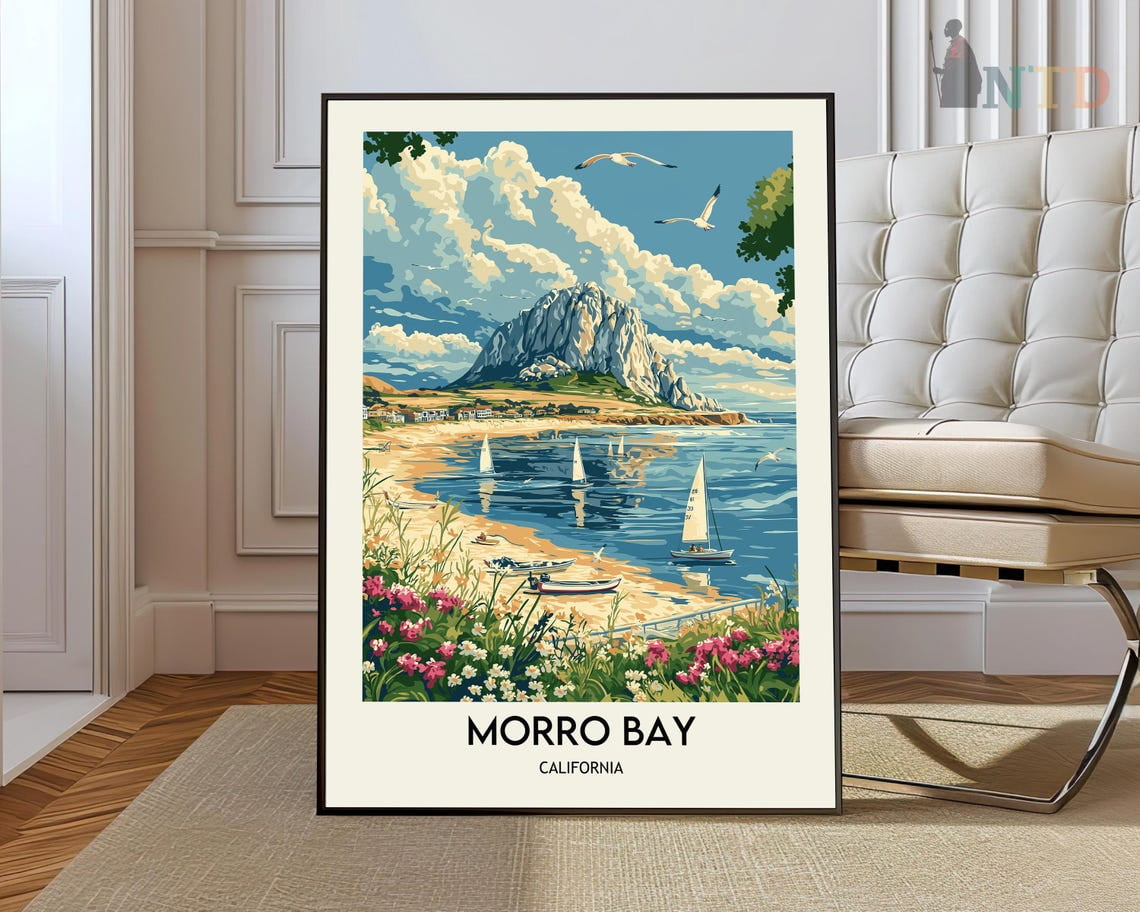 Morro Bay Poster, Morro Baymorro Bay Print, Morro Bay Photo, Morro Bay Poster Print, Morro Bay ...