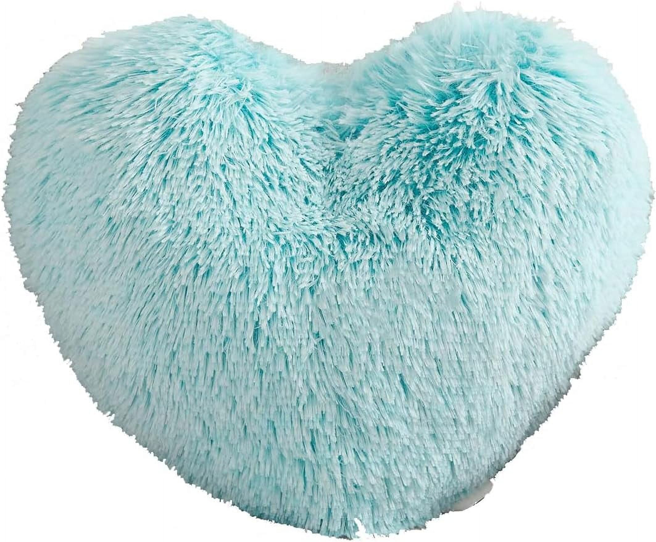 MorroMorn Fluffy Heart Throw Pillows, Shaggy Decorative Pillow for Sofa ...