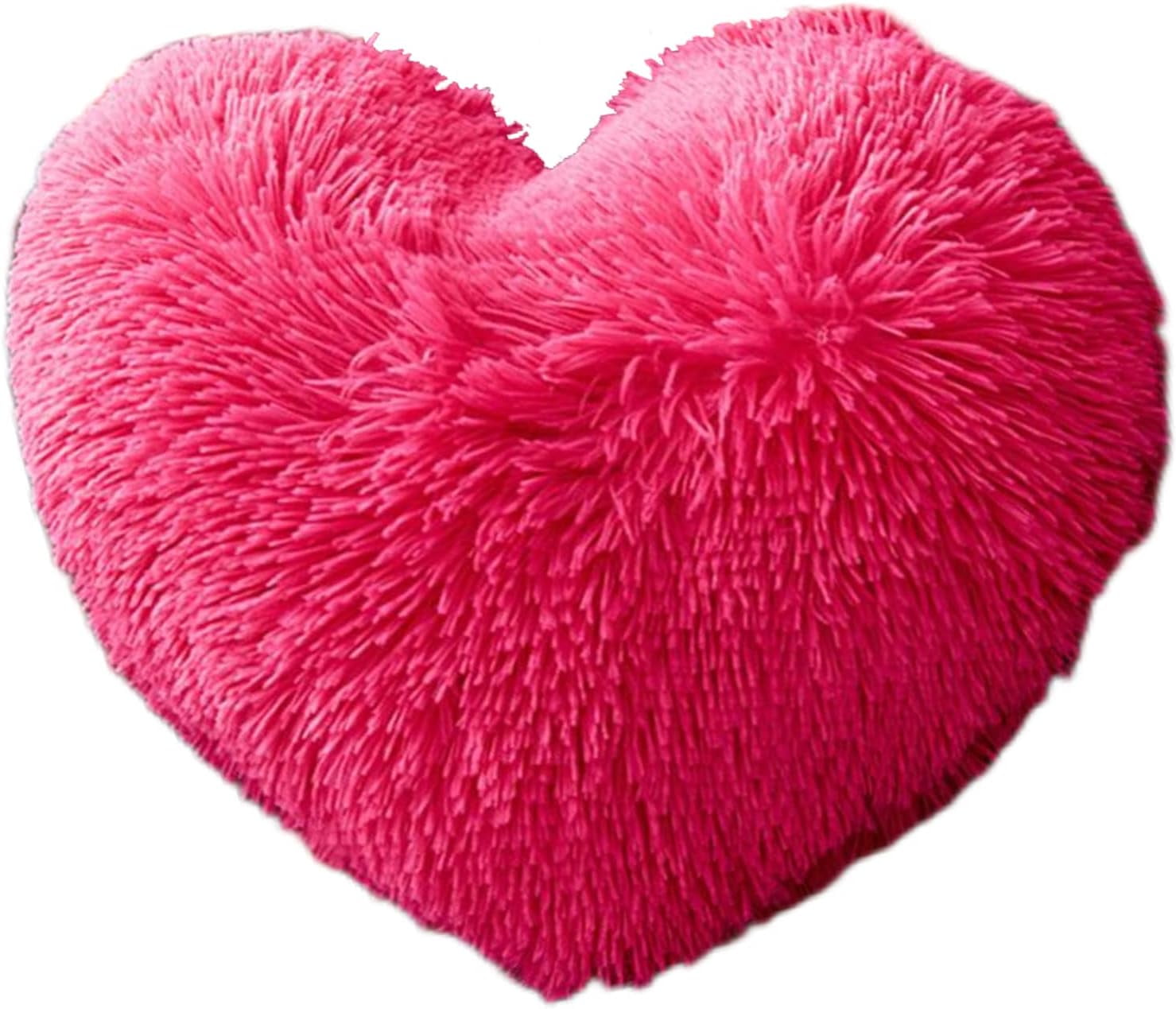 MorroMorn Fluffy Heart Throw Pillows, Shaggy Decorative Pillow for Sofa ...