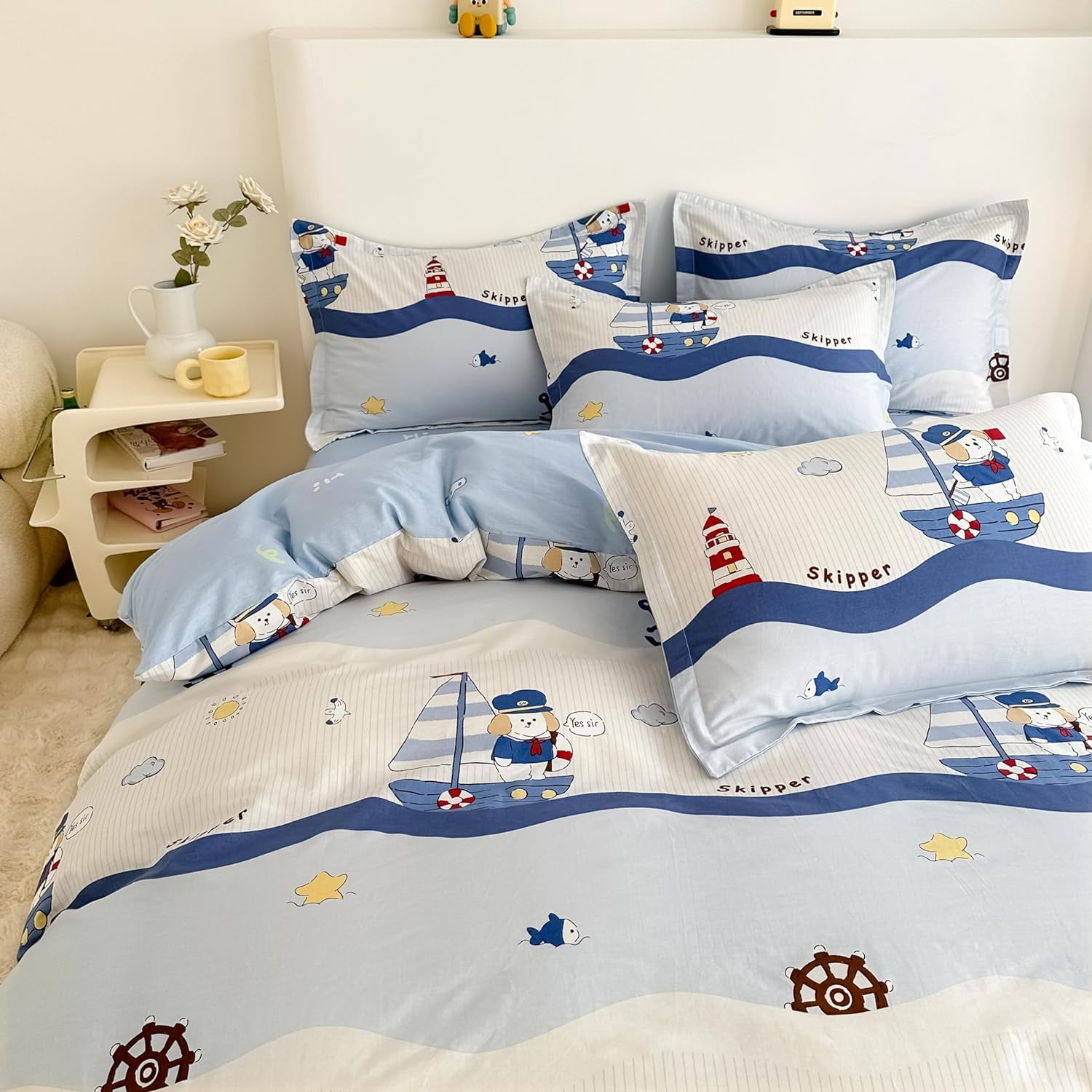 MorroMorn Twin Duvet Cover Cotton for Boys Girls Kids Toddlers, 3 PCS ...