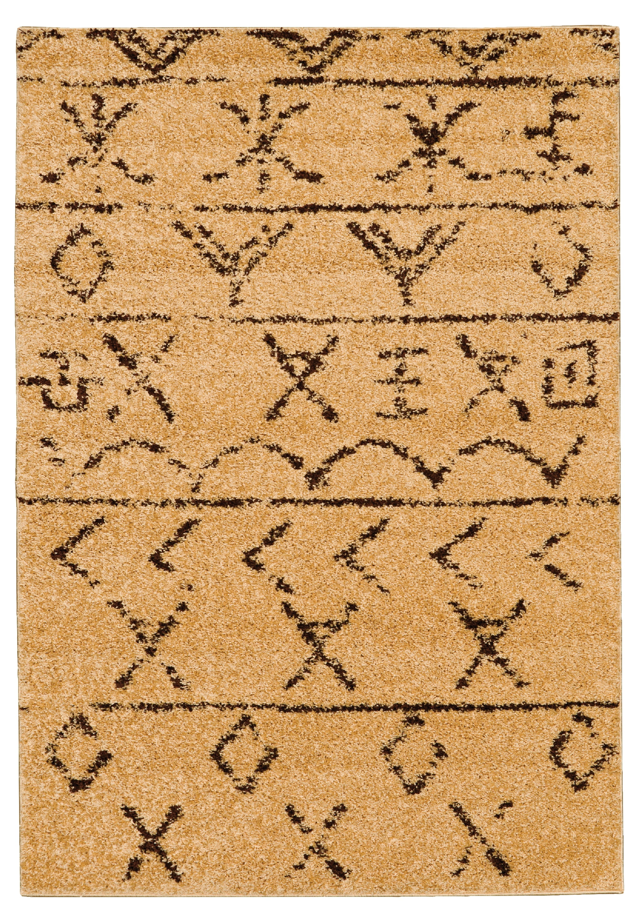 Morrocan Atlas Camel 8x10 Shag Rug Neutral Geometric Distressed Design ...