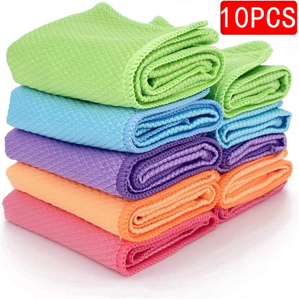 Morrow 10PCS Fish Scale Microfiber Cleaning Cloth, Glass Nanoscale ...