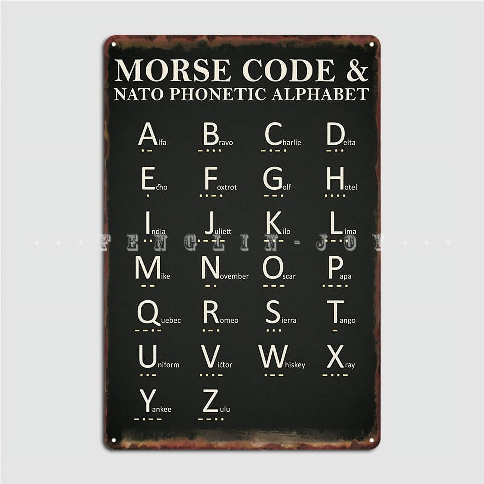Morse Code And Phonetic Alphabet Poster Metal Plaque Cinema Garage Cave ...