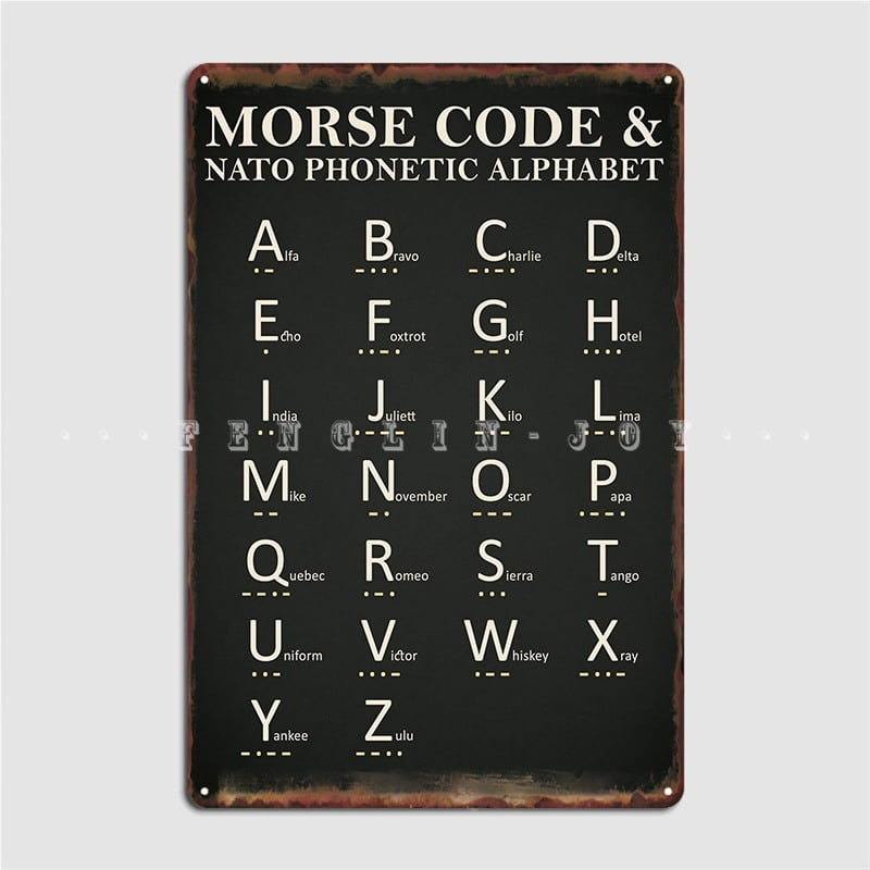 Morse Code And Phonetic Alphabet Poster Metal Plaque Cinema Garage Cave ...