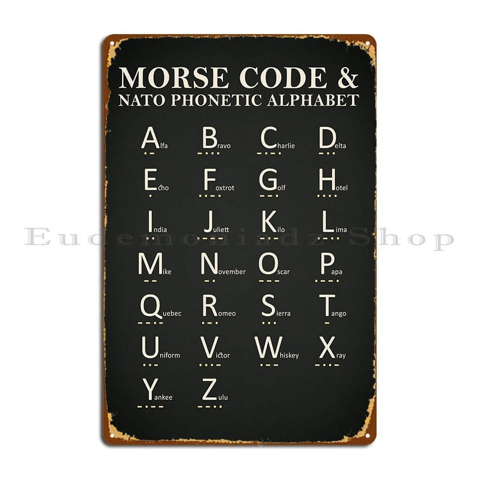 Morse Code And Phonetics Metal Sign Kitchen Poster Printing Club ...