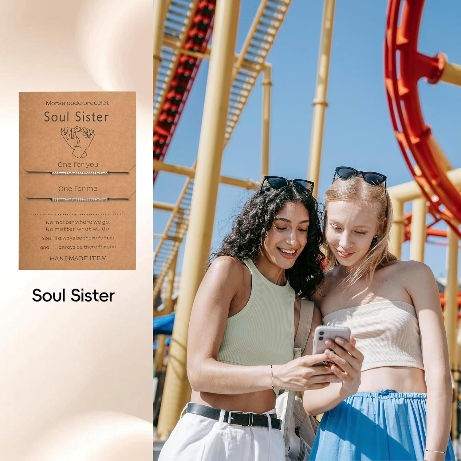 Morse Code Bracelet, Best Friend Matching Gifts for 2 Couples, My ...