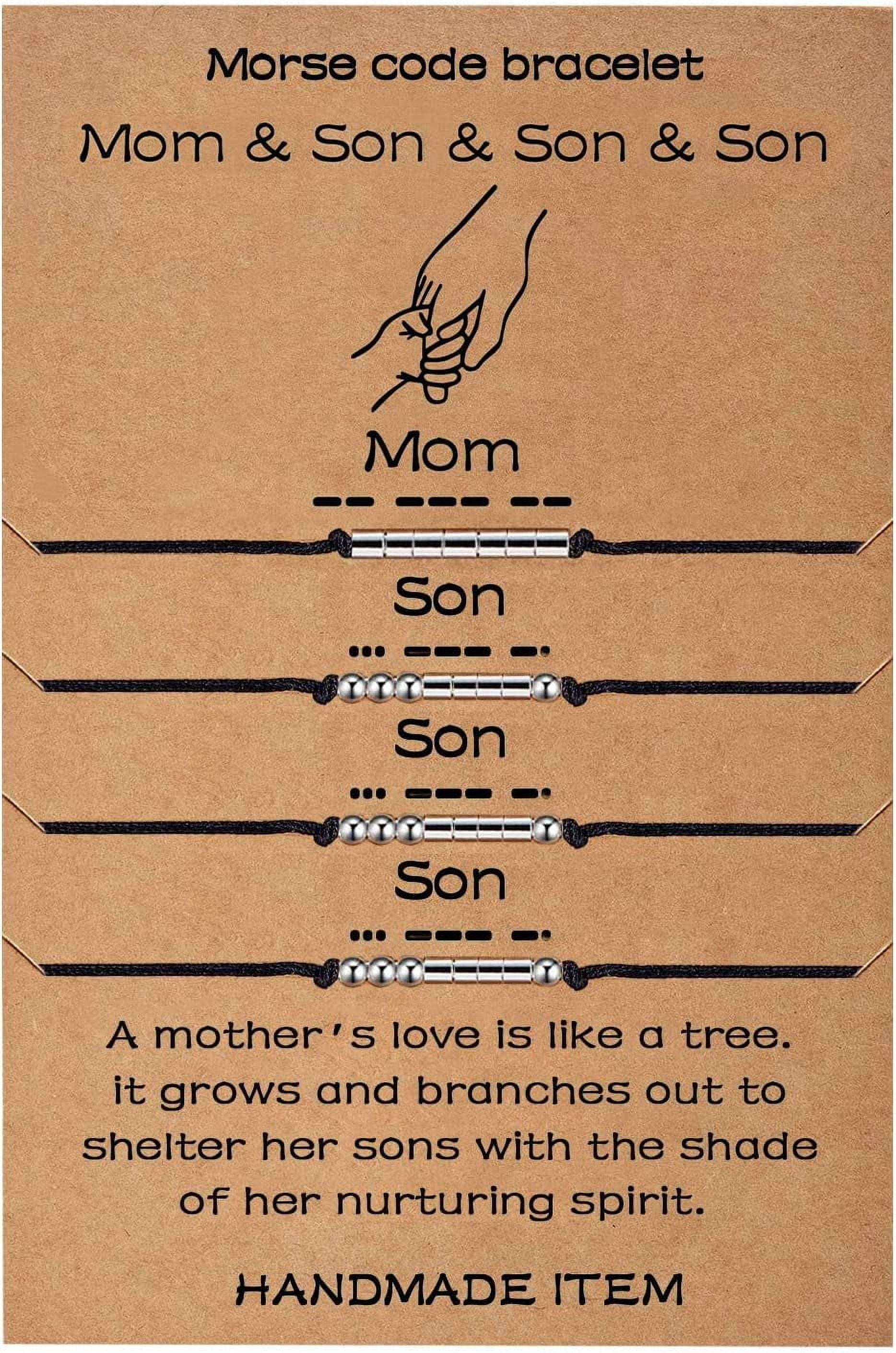 Morse Code Bracelet, Dad Mom Brother Sister Daughter Son Friend Morse Code Bracelets, Adjustable ...