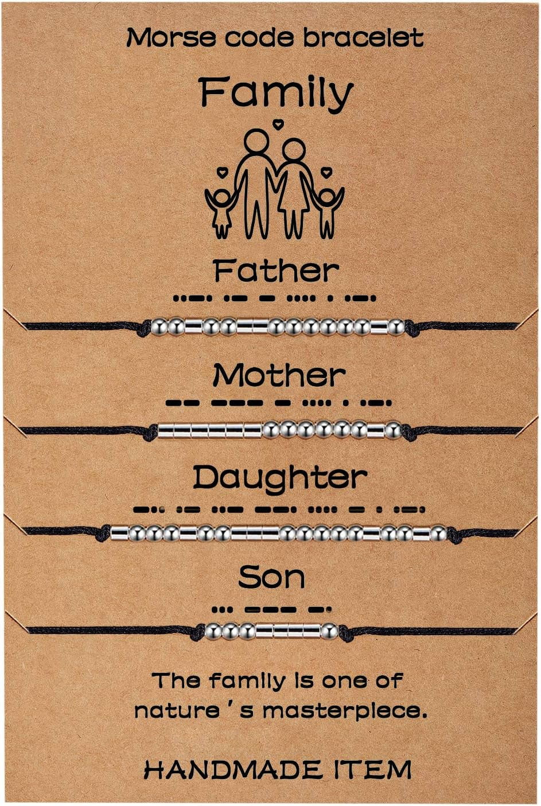 Morse Code Bracelets For Family - Adjustable String Matching Bracelets ...