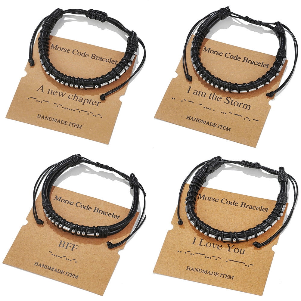 Morse Code Bracelets for Women and Men, Inspirational String Bracelets ...