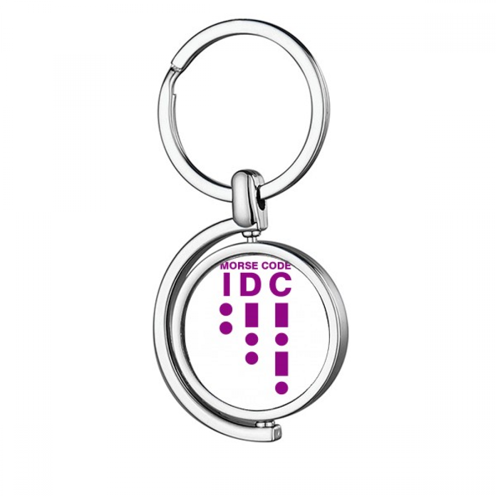 Morse Code Care Dot-line Representation Rotating Keychain Metal Keyring ...