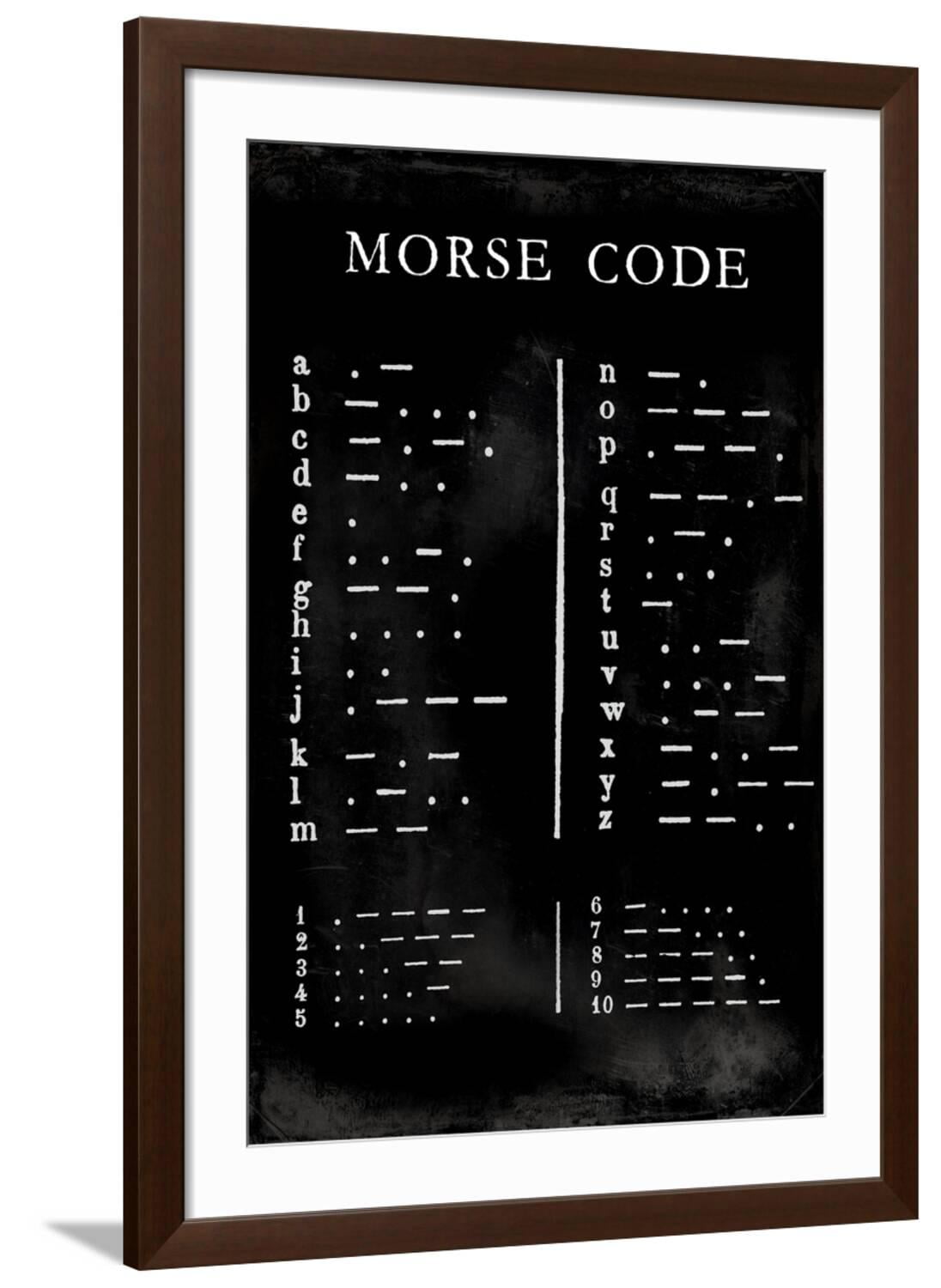 Art.com Morse Code Chart Art Print by Vision Studio, Brown Frame Wall ...