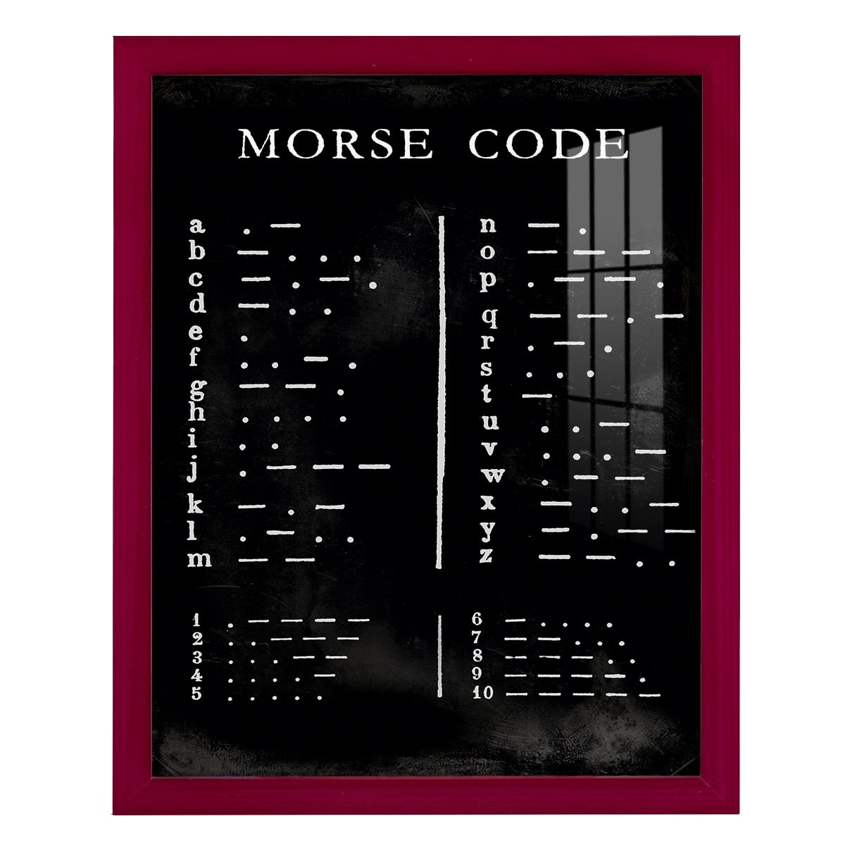 EZ SWITCH Morse Code Chart Framed Print - Solid Wood Frame - Walmart.com