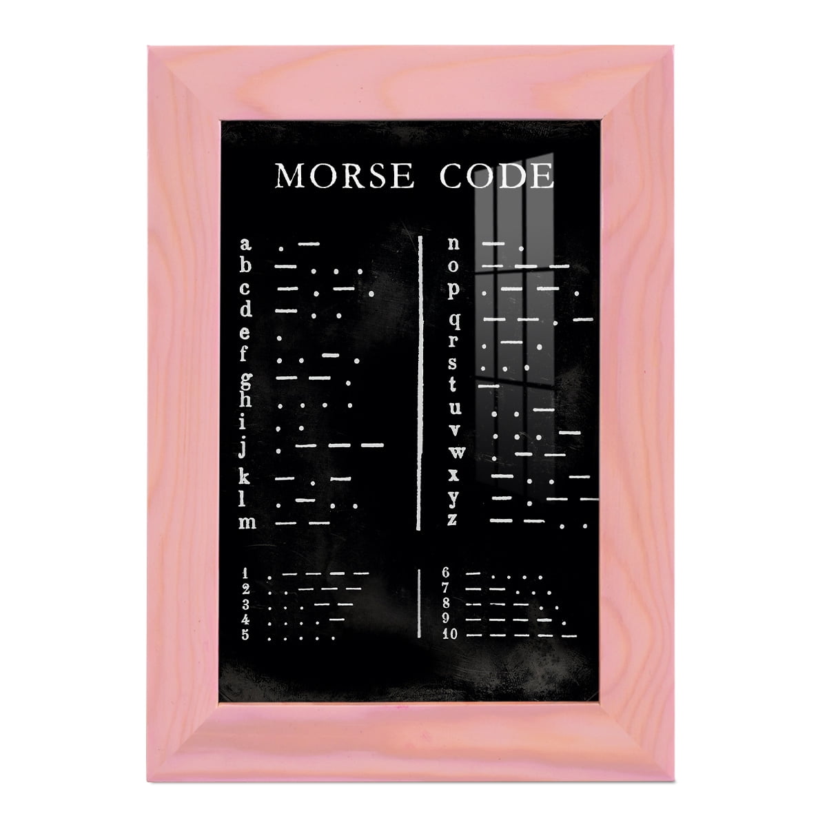 Morse Code Chart - Framed Print w/glass - Sunset Pink - Walmart.com