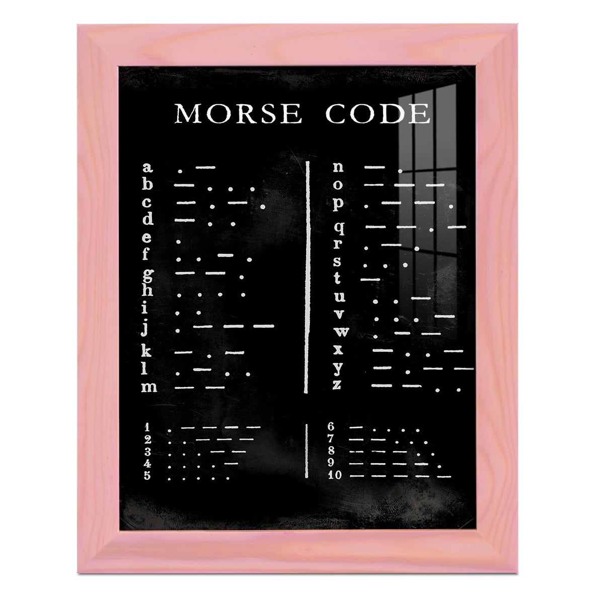 EZ SWITCH Morse Code Chart Framed Print - Real Wood Glass - Walmart.com