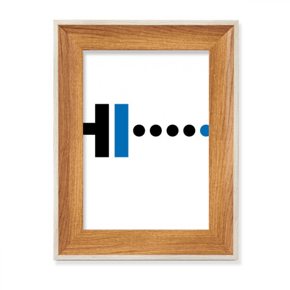 Morse Code Hello Dot Line Expression Desktop Wooden Photo Frame Display ...