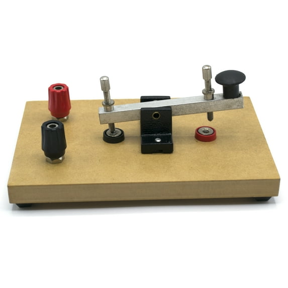 Morse Code Key Mounted on Wooden Base with 4mm Wire Terminals - Eisco ...