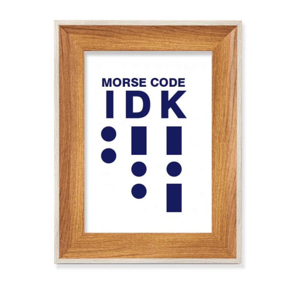 Morse Code Know Dot-line Expression Desktop Wooden Photo Frame Display ...