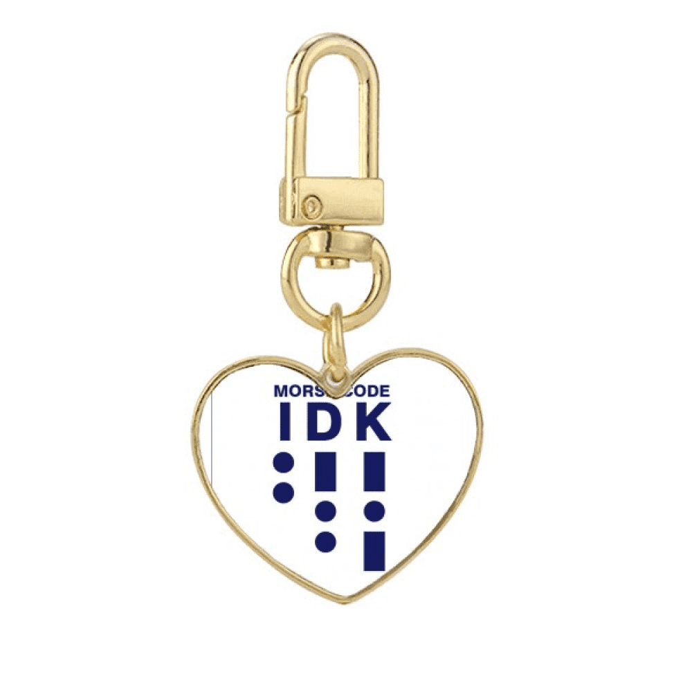 Morse Code Know Dot-line Expression Gold Heart Keychain Metal Keyring ...