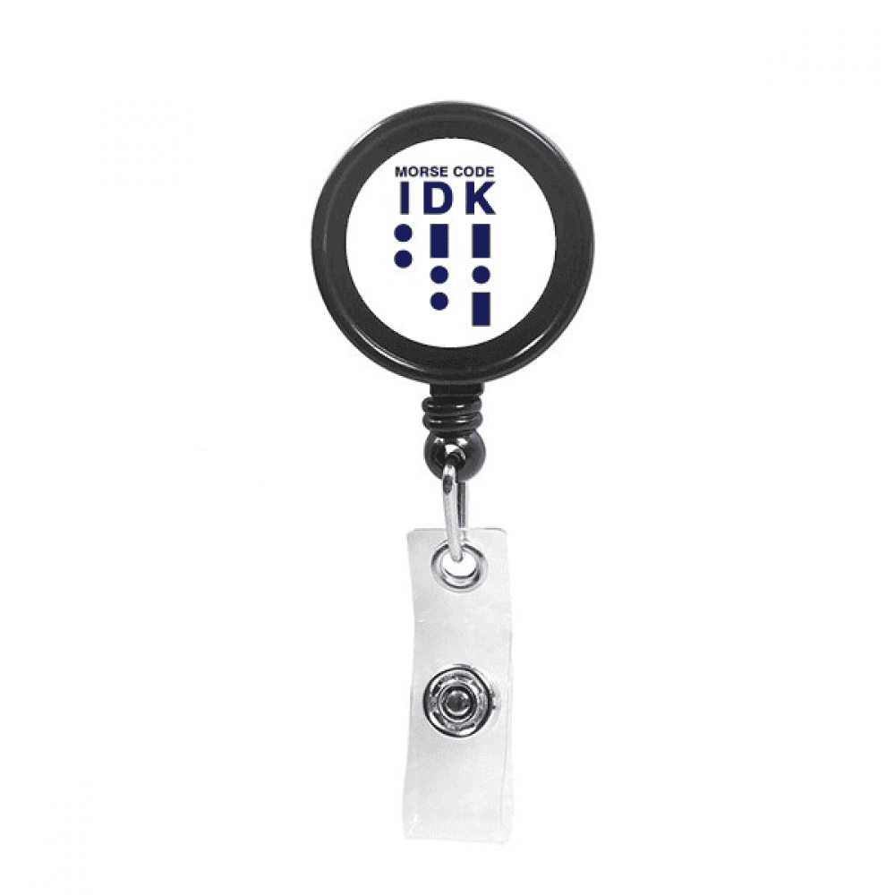 Morse Code Know Dot-line Expression Retractable Keychain Badge Holder ...