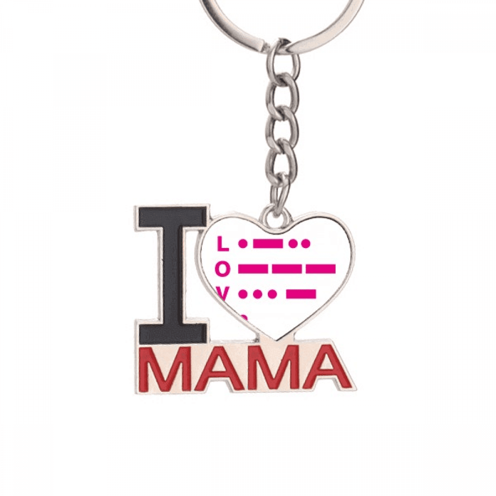 Morse Code Love Point Line Expression Keychain Metal Keyring Holder ...