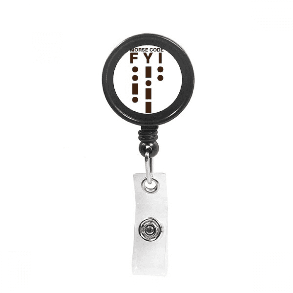 Morse Code Reference Points Lines Retractable Keychain Badge Holder ID ...