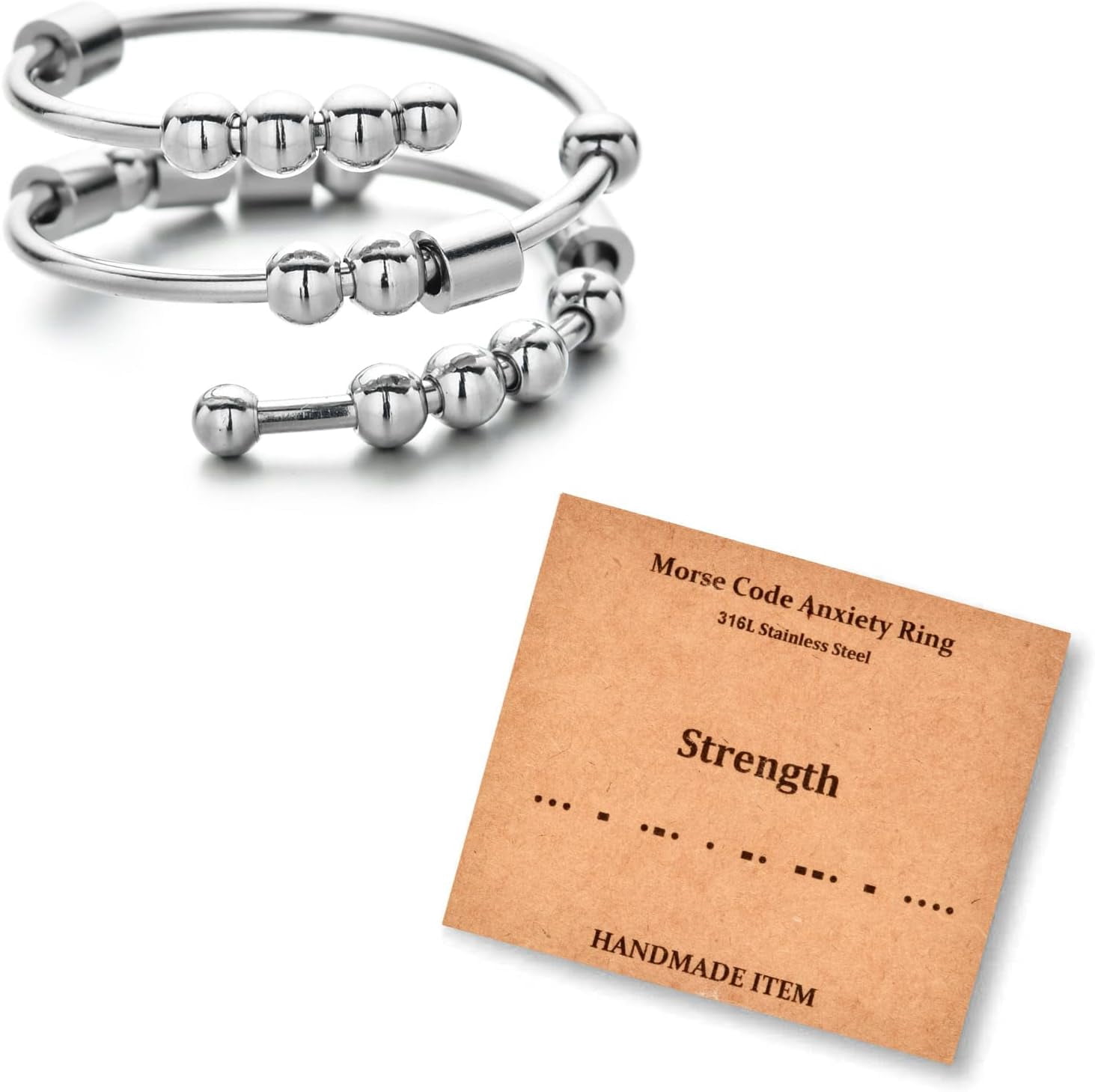 Morse Code Rings for Women Men Funny Inspirational Gifts Stainless ...