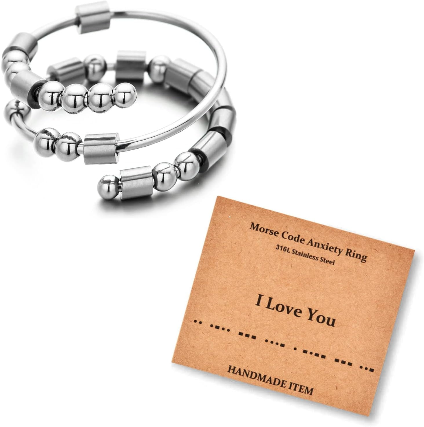 Morse Code Rings for Women Men Funny Inspirational Gifts Stainless ...