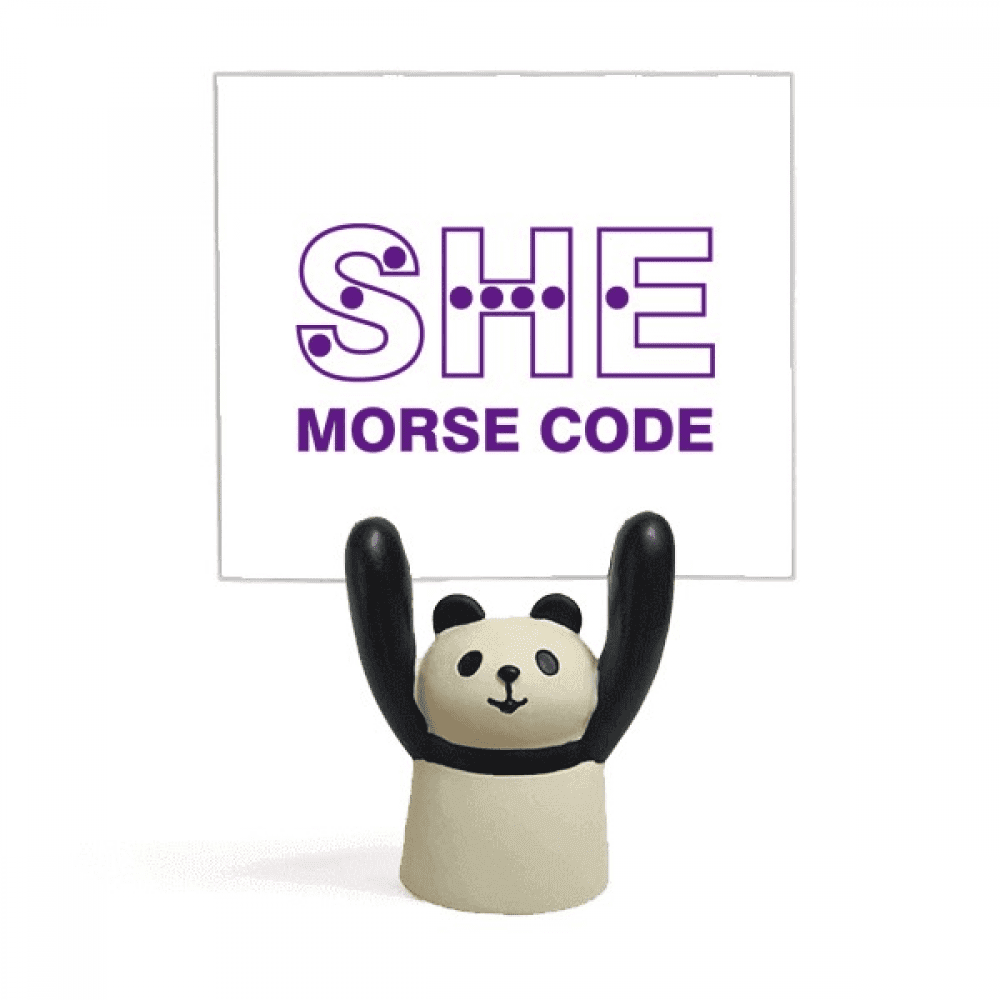 Morse Code She Dot-line Expression Memo Holder Cartoon Animal Panda ...