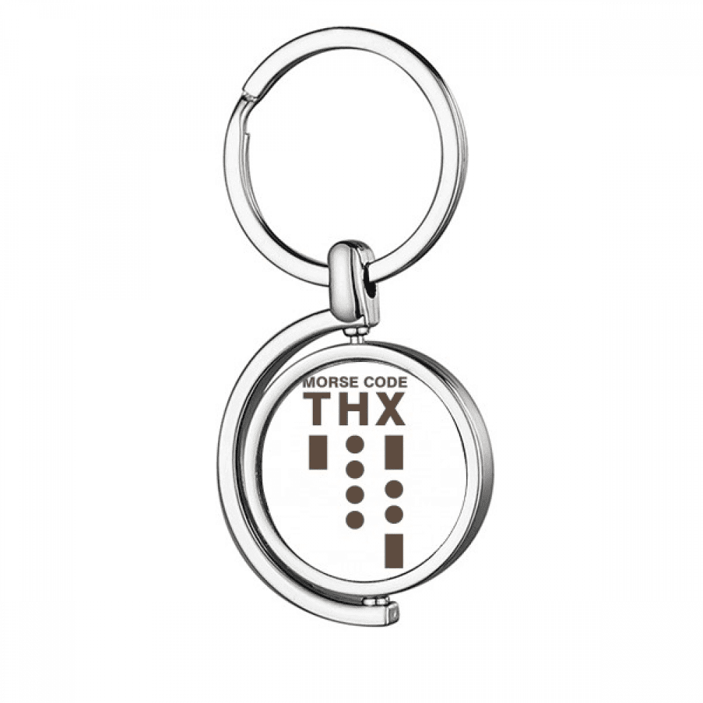 Morse Code Thank-you Dot-line Expression Rotating Keychain Metal ...