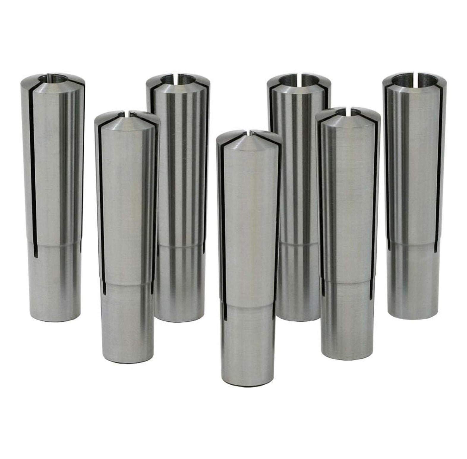Morse Taper Collet Set, 7 Piece - #2 MT Round Collets 1/8-1/2 Inch ...