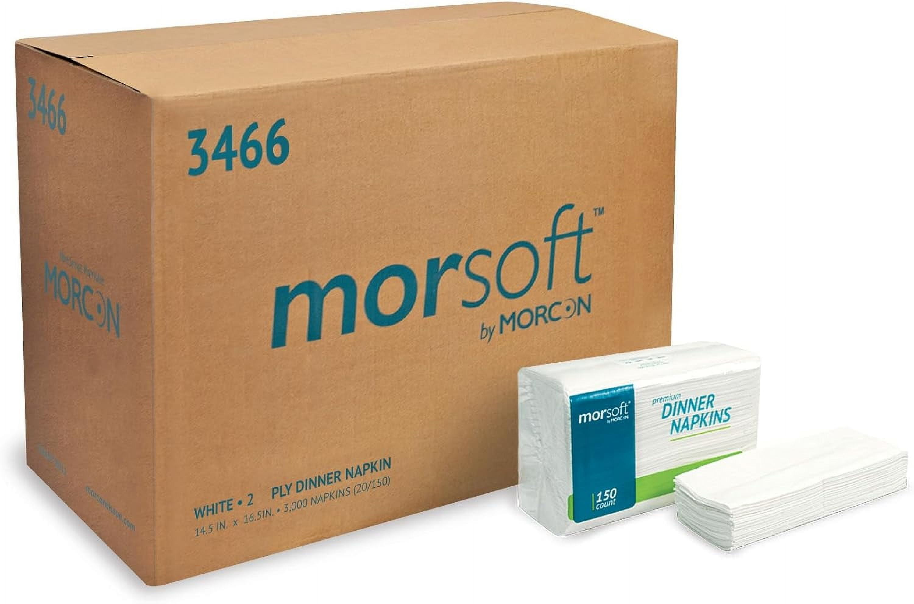 Morsoft by Morcon Commercial Dinner Napkins, 2-Ply, 14.2 in. x 16.5 in ...