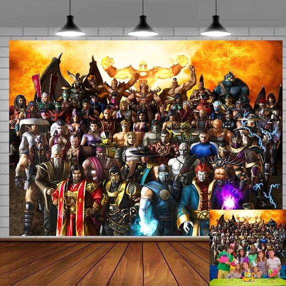Mortal Kombat Backdrop Banner Party Supplies Poster Movie Theme ...