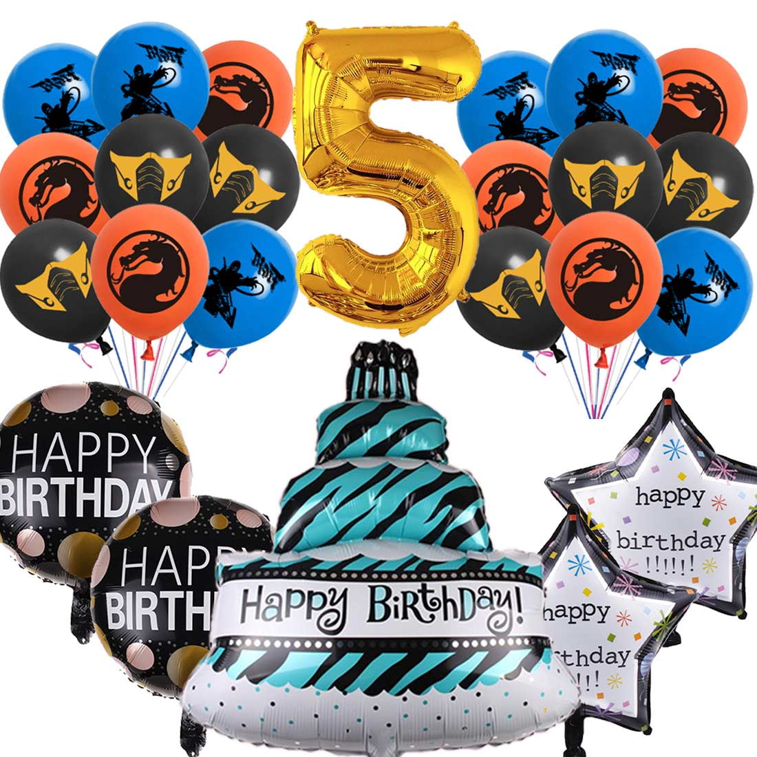 Mortal Kombat Balloons Party Supplies 5th Big Number Decorations Decor ...