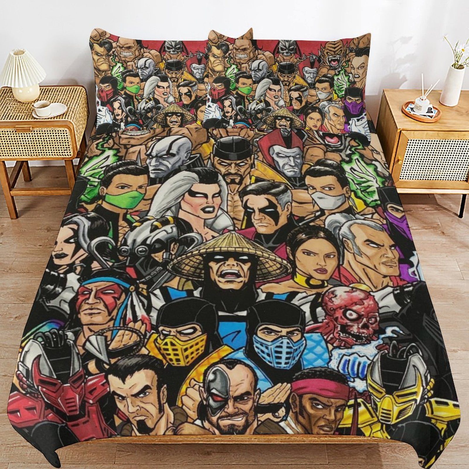 Mortal Kombat Bedding Sets 3 Piece Soft Duvet Cover Set,Double-sided ...