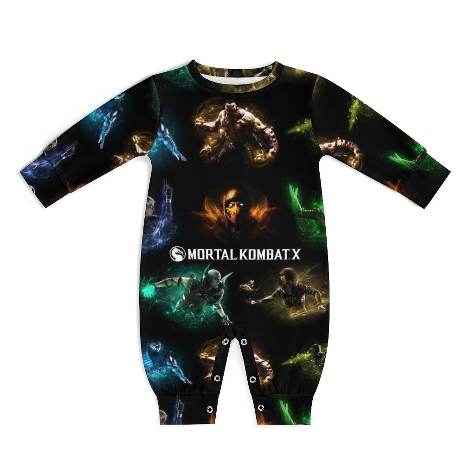 Mortal Kombat Game Baby Rompers One-Piece Kid's Long Sleeve Jumpsuit ...