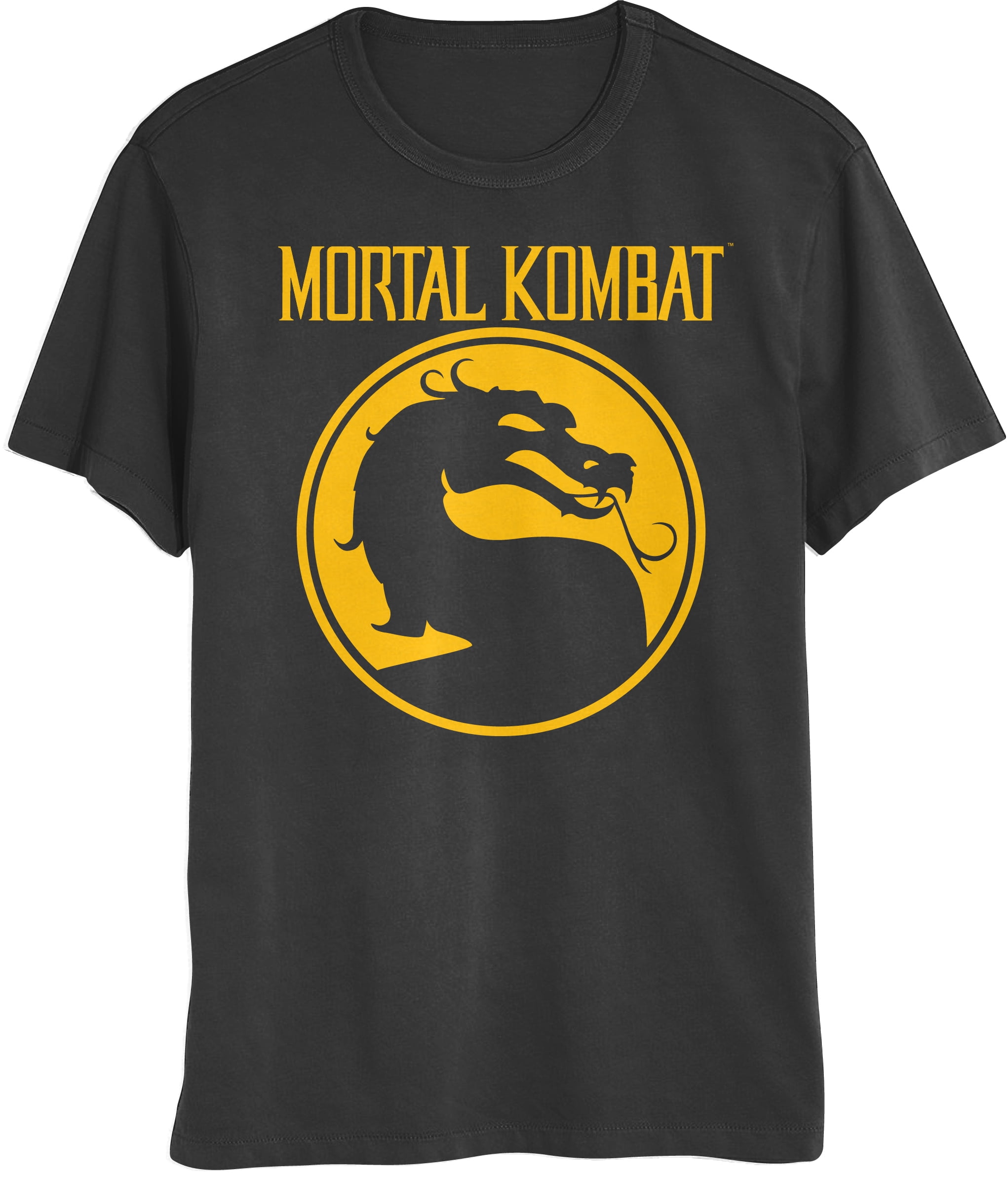 Mortal Kombat Gold Logo Mens and Womens Short Sleeve T-Shirt (Black, S ...