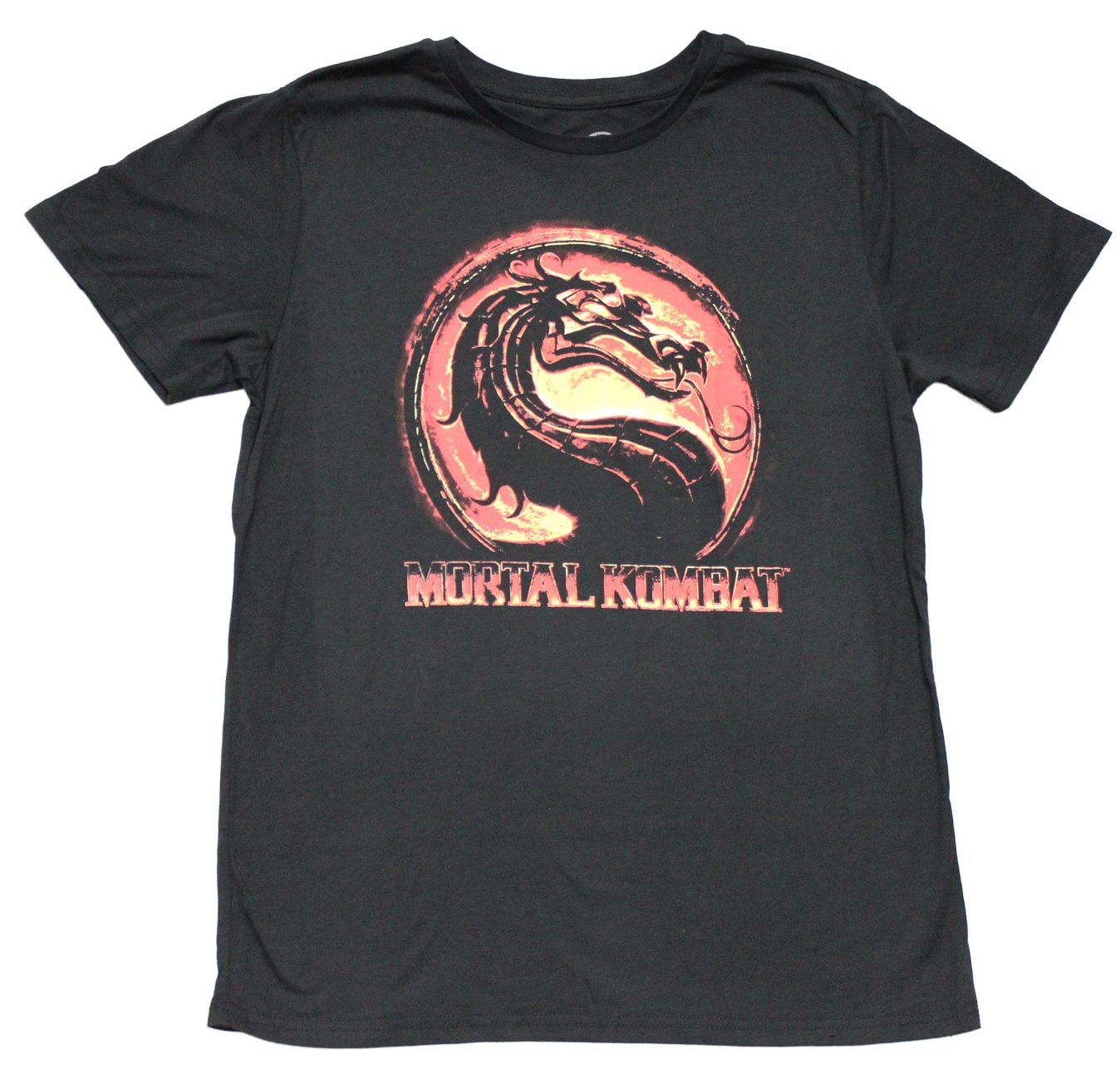 Mortal Kombat Mens T-Shirt - Fiery Logo Name Across Bottom (Medium ...