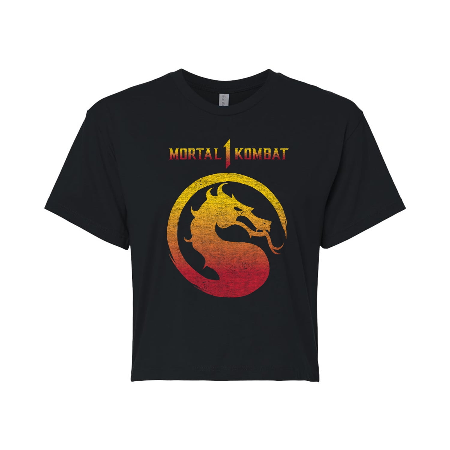 Mortal Kombat - Mk 1 Logo Vintage - Juniors Cropped Cotton Blend T ...