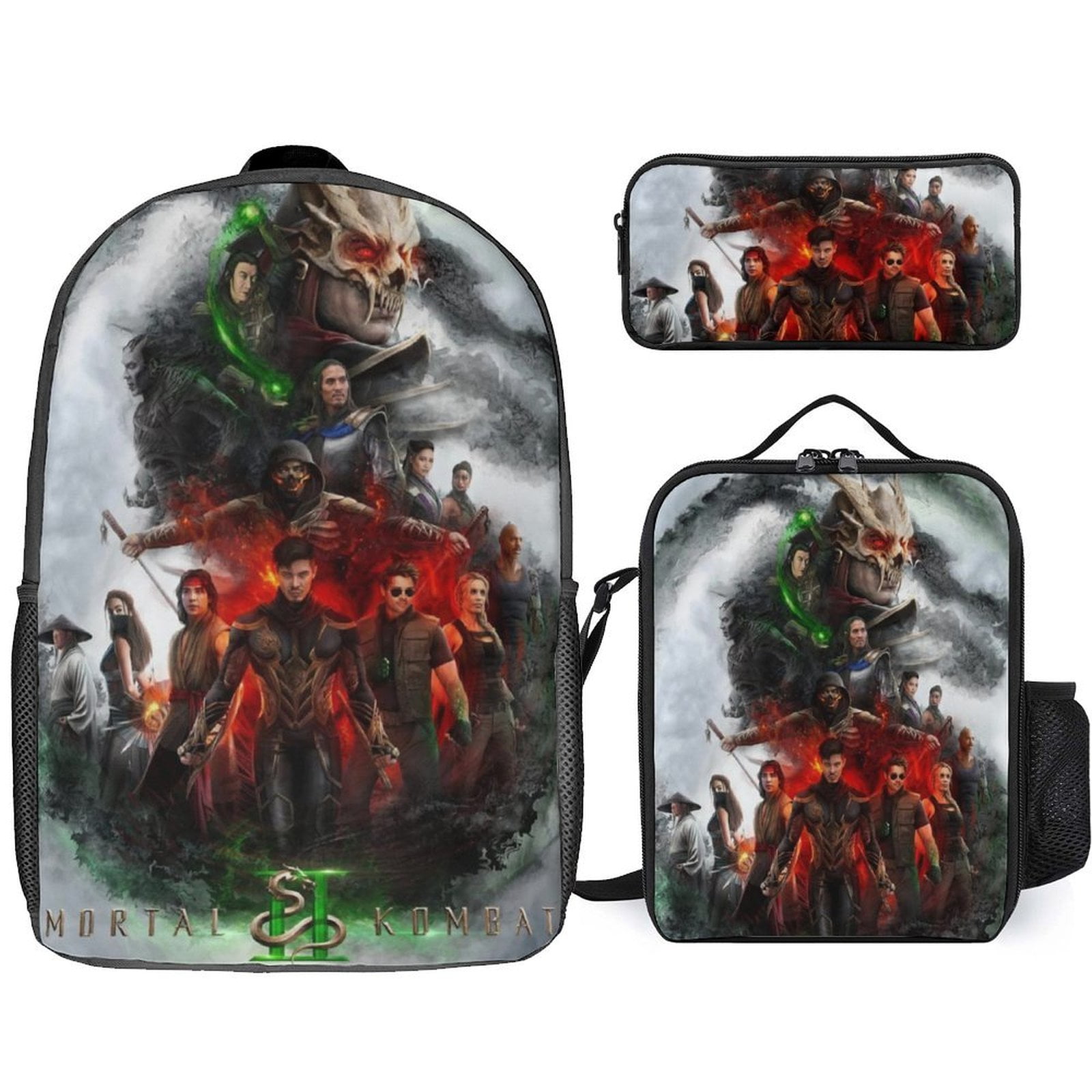 Mortal Kombat Poster Movie Backpack With Lunch Bag Pencil Case Set ...